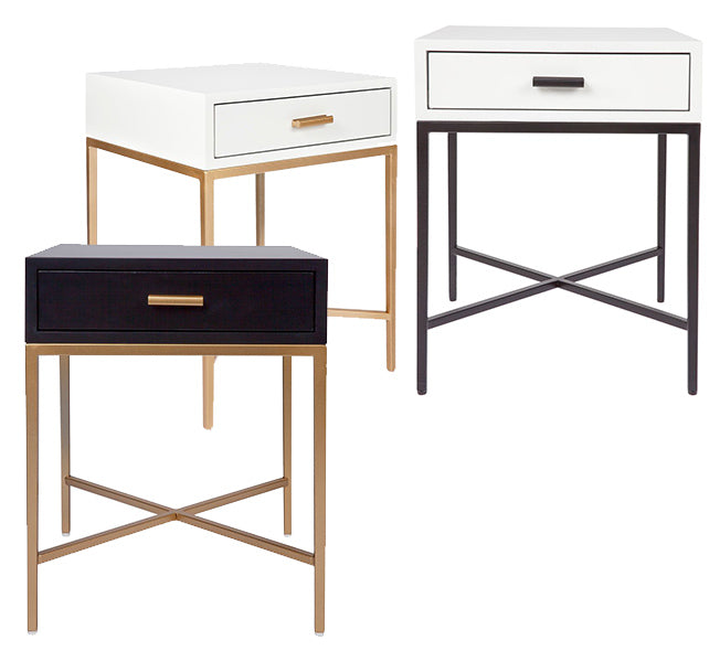 Eaton Bedside Table – 3 Colour Options – BUY2+ SAVE – manoirhomewares